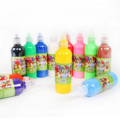 China 100ml 12 Colours Non-Toxic Custom Logo Washable Liquid Acrylic Paint For Kids for sale