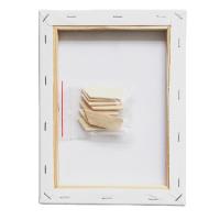 China hot sale custom logo high quality painting stretched canvas with wood feathers for sale