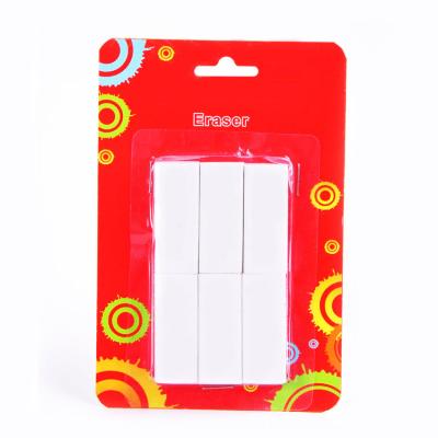 China Factory dirent wholesale 6 counts cheap white eraser for sale