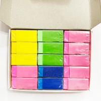 China Factory Direct 30PCS Colorful Stationery TPR Rectangular Soft Rubber Pencil Eraser for sale