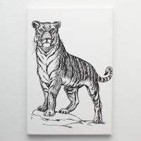 China hot sale animal printing kids oil painting canvas with watercolor set for sale