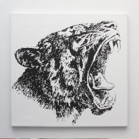 China wholesale animal printing 30x30cm mini stretched canvas with watercolor set for sale