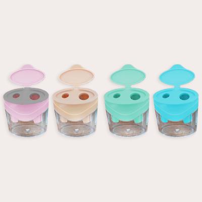 China Hot selling customizable kids mini double hole plastic pencil sharpener for sale