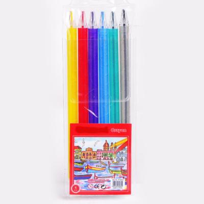 China hot selling custom logo colourful 6pcs twistable crayon for sale