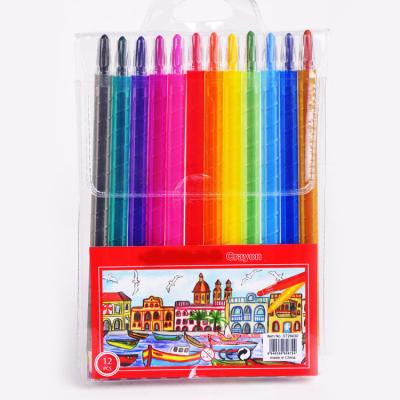 China factory price customized good quality 12 colors twisted crayon set for sale