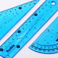 China hot selling fashion twist it 15cm clear pvc 3pcs flexible ruler set for sale