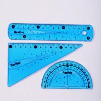 China hot selling fashion twist it 15cm clear pvc 3pcs flexible ruler set for sale