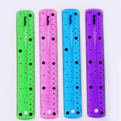 China wholesale flexible ruler fashion 8 inch semi transparent pvc 20cm flexible ruler for sale