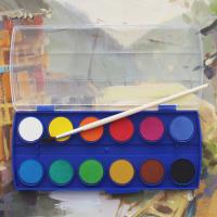 China wholesale factory price art supplies non toxic 12 colors watercolor cakes for sale