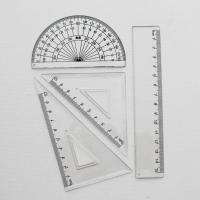 China wholesale school stationery transparent plastic ruler set for sale