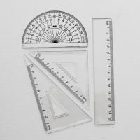 China high quality math stationery clear scale custom logo ruler set for sale