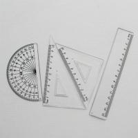 China high quality math stationery clear scale custom logo ruler set for sale