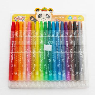 China factory price cute cartoon printing 18 colors twistable crayon pen for sale