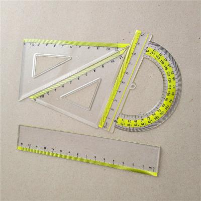 China wholesale two color print plastic 15cm ruler set for sale