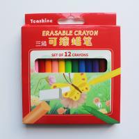 China high quality hot sale non toxic colored erasable crayon set for sale