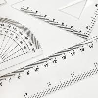 China Wholesale High Quality 4PCS  Stationery Geometry Math Tool  Plastic Muti Size Ruler Set for sale