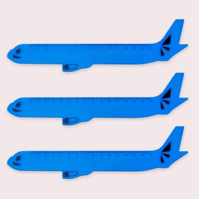 China Hot selling OEM wholesale creative stationery 15CM students airplane shape plastic ruler for sale
