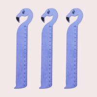 China Wholesale reliable quality customizable purple15CM students gifts flamingo shape plastic ruler for sale