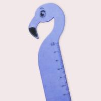 China Wholesale reliable quality customizable purple15CM students gifts flamingo shape plastic ruler for sale