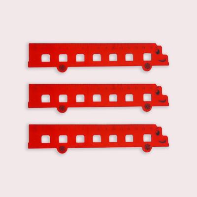 China Creative stationery wholesale OEM high quality 15CM school gifts bus shape plastic ruler for sale