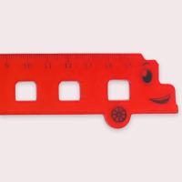 China Creative stationery wholesale OEM high quality 15CM school gifts bus shape plastic ruler for sale