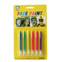 China hot sell wholesale safe face watercolor 6pcs neon color rainbow face paint for sale