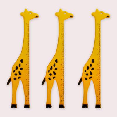 China Wholesale reliable quality OEM student gifts 15CM creative stationery giraffe shape plastic ruler for sale