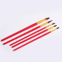 China 5pcs pony hair paint brushes wood drawing watercolor brush set for sale