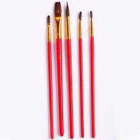 China 5pcs pony hair paint brushes wood drawing watercolor brush set for sale
