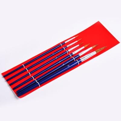 China wholesale goat hair art brush rope package wood artist paint brush for student for sale