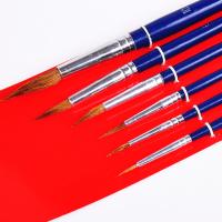 China wholesale goat hair art brush rope package wood artist paint brush for student for sale