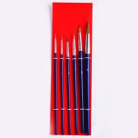 China wholesale goat hair art brush rope package wood artist paint brush for student for sale