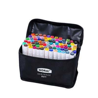 China Double Head Oily Rich Color Colour Marker Set Pens 80 Colors Watercolor Markers for sale