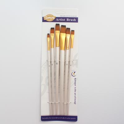 China White Wooden Handle Nylon Wool High Quality Watercolour Art Paint Brush for sale