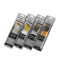 China 5pcs White Handle Colors Good Water Absorption Nylon Tip Professional Paint Brush Painting for sale