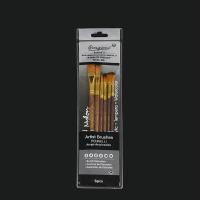China 6pcs Solid Wood Pen Holder Exquisite Texture Nylon Brush Art Custom Paint Brushes for sale
