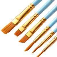 China 4pcs Preferably Nylon Tip Uniform Stroke Wooden Brush Price Kids Paint Brushes for sale