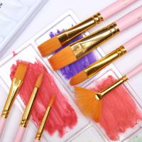 China 4pcs Preferably Nylon Tip Uniform Stroke Wooden Brush Price Kids Paint Brushes for sale