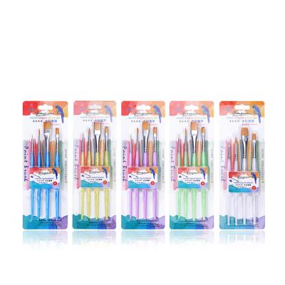 China Nylon Bristles Strong Elasticity Artist Brushes Acrylic Oil Paint Brush Set Art For Kids for sale