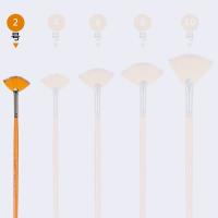 China Fan-shaped Nylon Wool Soft Elastic Art Brush Set Paint Brushes For Acrylic Painting for sale
