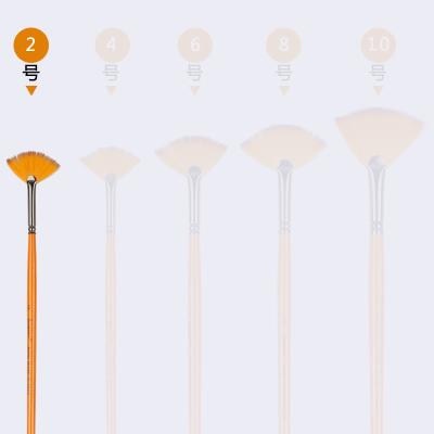China Fan-shaped Nylon Wool Soft Elastic Art Brush Set Paint Brushes For Acrylic Painting for sale
