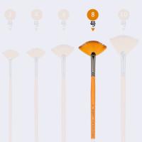 China Fan-shaped Nylon Wool Soft Elastic Art Brush Set Paint Brushes For Acrylic Painting for sale