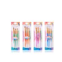 China 3pcs 4 Colors Watercolor Painting Art Flat Purdy Paint Brush Set For Kids for sale