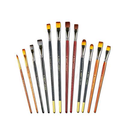 China Wholesale Free Style High Quality OEM Wooden Handle Artist Acrylic Paint Brush for sale