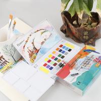 China Quickly Air Dry Rebrand 24 Colors Professional Watercolor Solid Paint Set With Tap Brush for sale