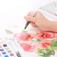 China Quickly Air Dry Rebrand 24 Colors Professional Watercolor Solid Paint Set With Tap Brush for sale