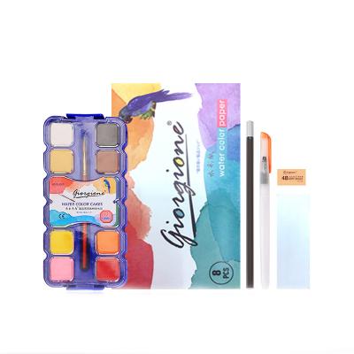 China 12 Colours Easy Dissolve Oem Acrylic Paint Set Student Grade Watercolor Set for sale
