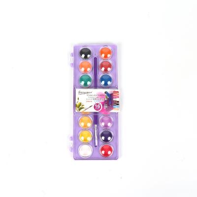 China 16 Colors Blu Pink Paint Tool Set Drawing Toys Pen Children'S Gifts Christmas New Year Birthday Toys Watercolor Cakes for sale
