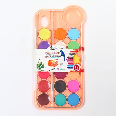 China 18 Colours Color Pigment Paint Travel Watercolor Set Suitable For Painting Creation And Design for sale