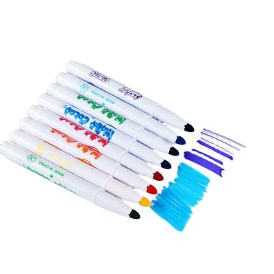 China Round Pen Holder Fiber Tip Bright Color Stationery Fluorescent Marker Paint Pen for sale
